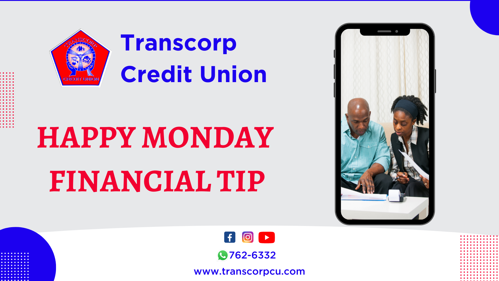 Happy Monday Financial Tips – Credit Union